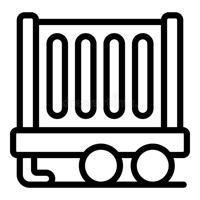 Truck Container Icon Outline Vector. Fork Lifting Stock Illustration ...