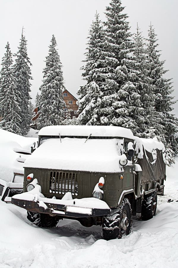 Truck covered with snow stock image. Image of covered - 13141565