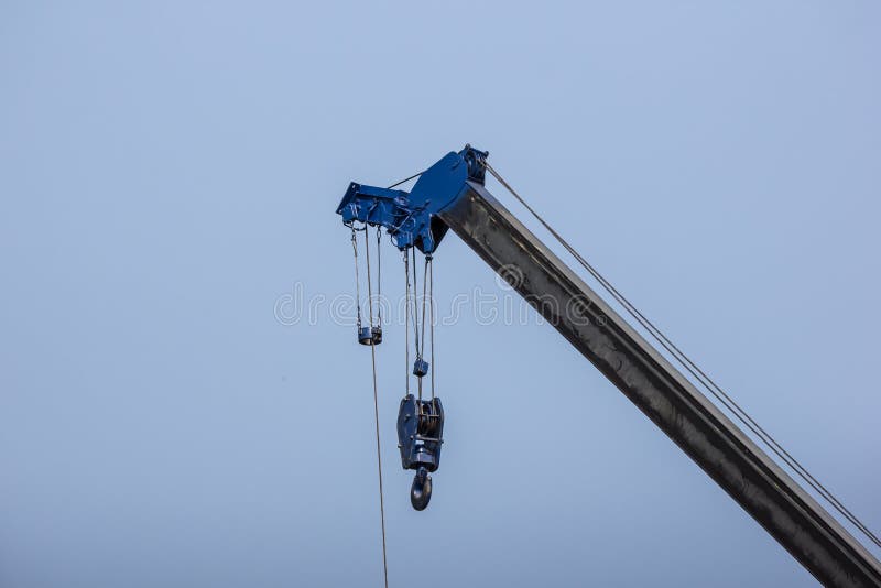 Truck Crane Boom with Hooks Stock Image - Image of lifting, work: 213164823