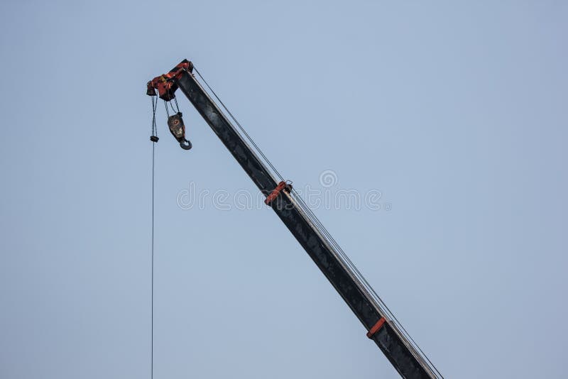 Truck Crane Boom with Hooks Stock Photo - Image of lifting, vehicle ...