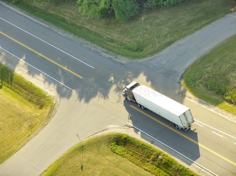 Truck at crossroads stock photo. Image of road, transportation - 4837406