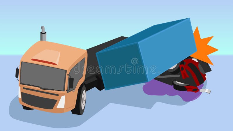 Accident of Container Trailer Fell Out of the Truck Car. Stock Vector ...