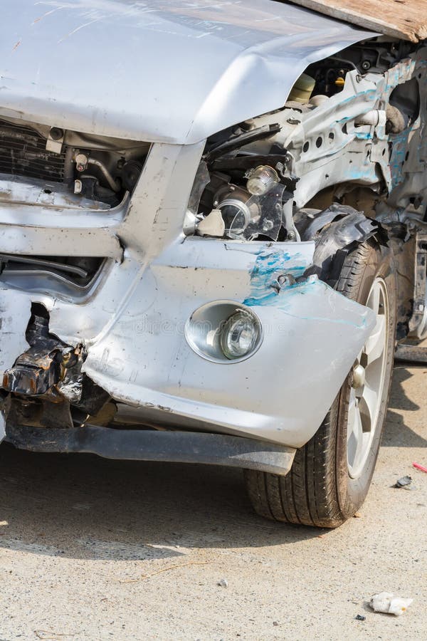 Battered Car in Highway Accident Editorial Photography - Image of ...