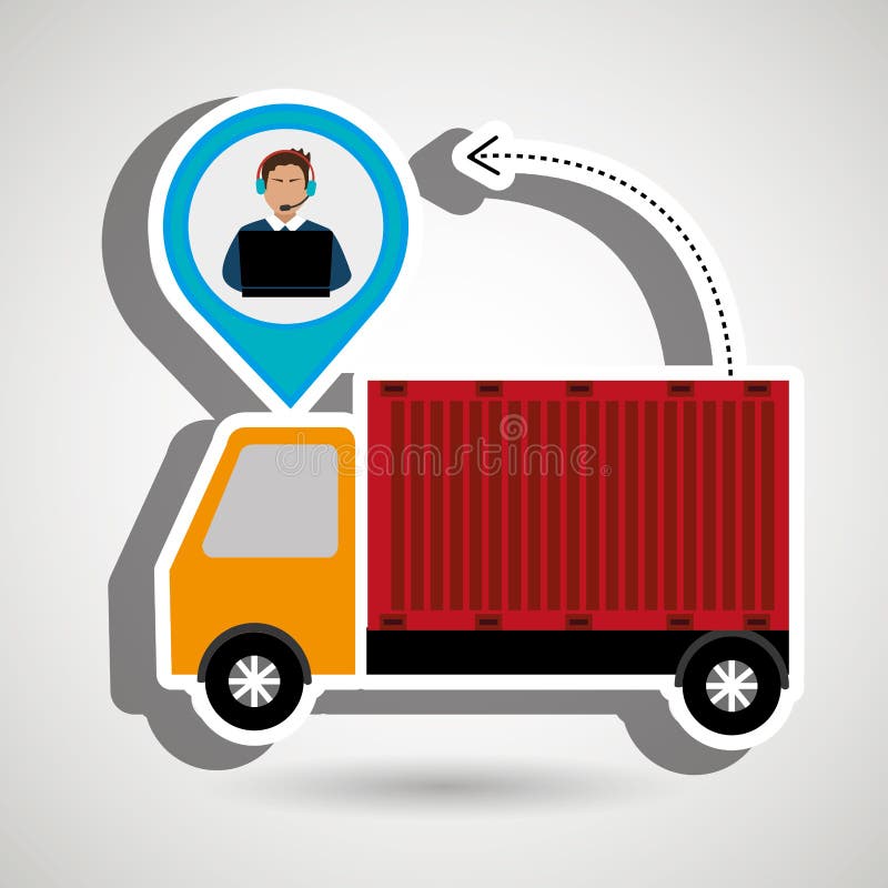 Truck delivery cargo pin stock illustration. Illustration of line ...