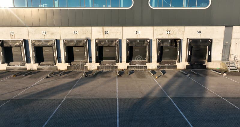 Truck Dock Platform. Cargo Loading Paltform for Trucks Stock Footage ...
