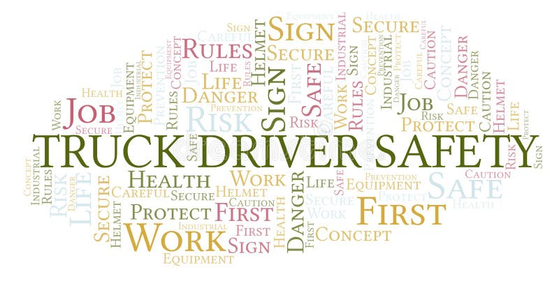 Truck Driver Safety Word Cloud. Stock Illustration - Illustration of ...