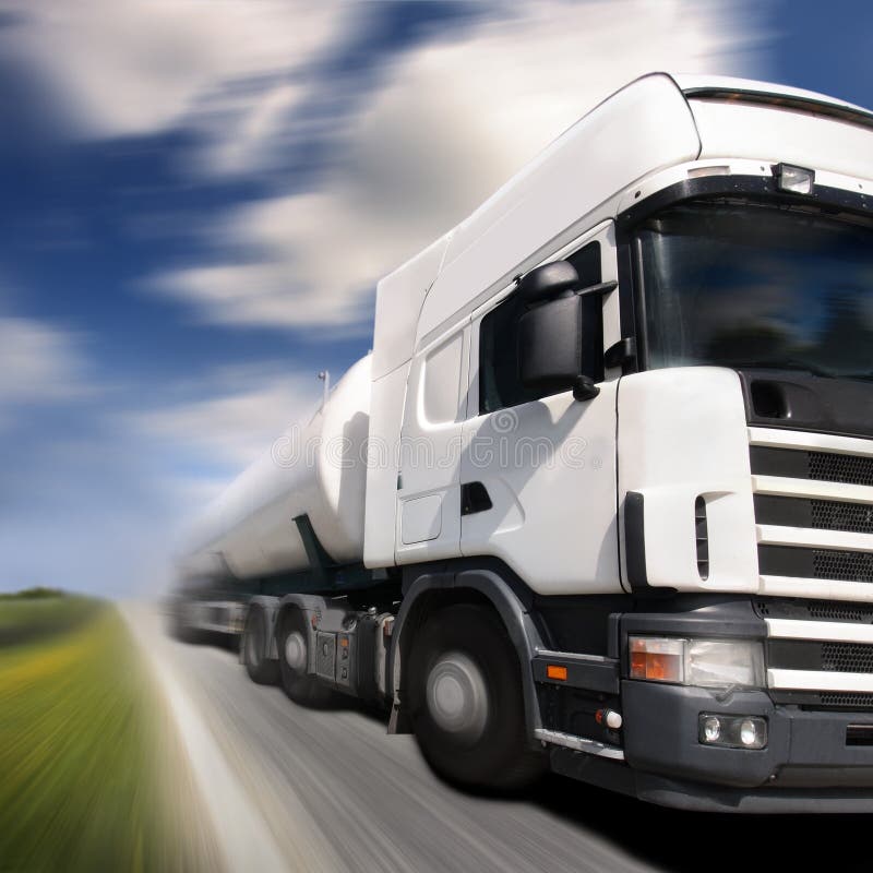 Truck Driving on Country-road Stock Image - Image of urban, lane: 12905525