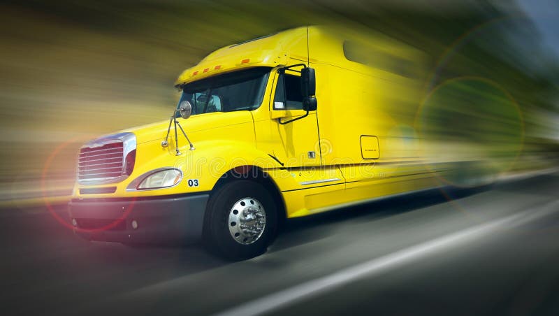 Truck driving fast stock photo. Image of deliver, drop - 112868766