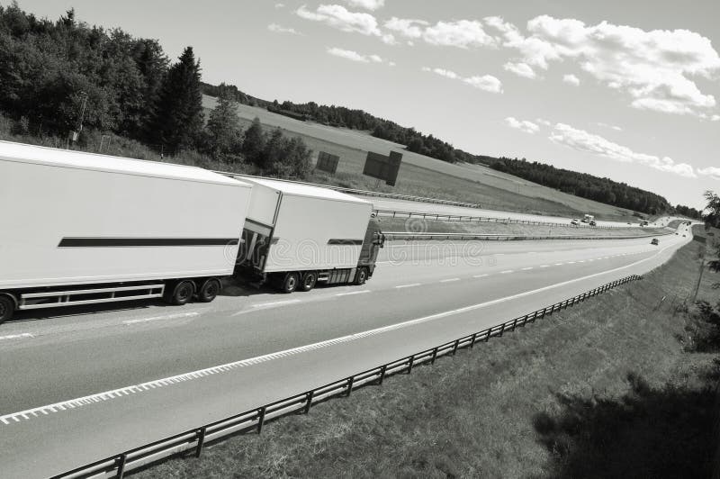 Truck driving on highway stock photo. Image of driving - 3172254