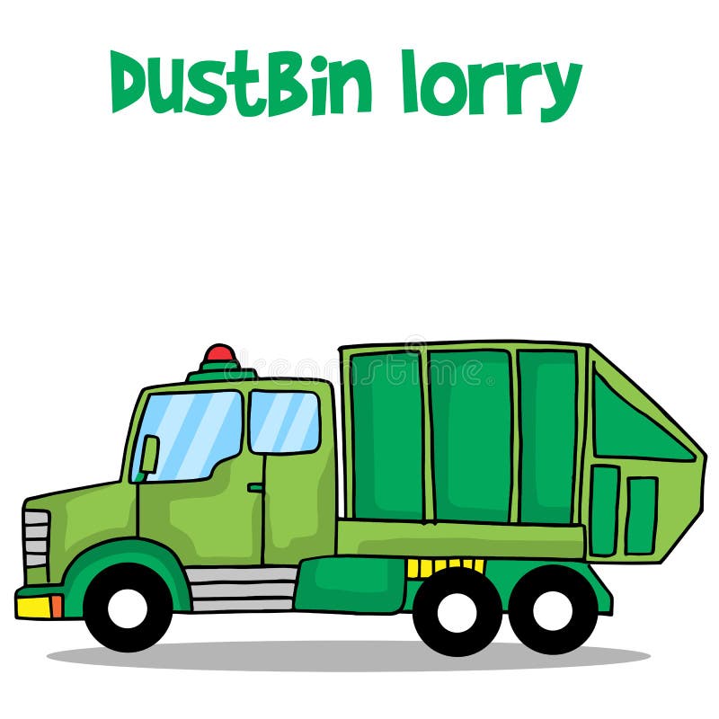 Truck of Dustbin Lorry Vector Art Stock Vector - Illustration of ...