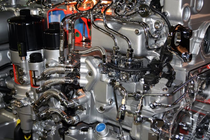 Truck engine stock photo. Image of combustion, iron, construction ...