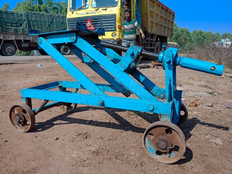 Truck Engine Pulling Machine Kept at Workshop in India Dec 2019 ...