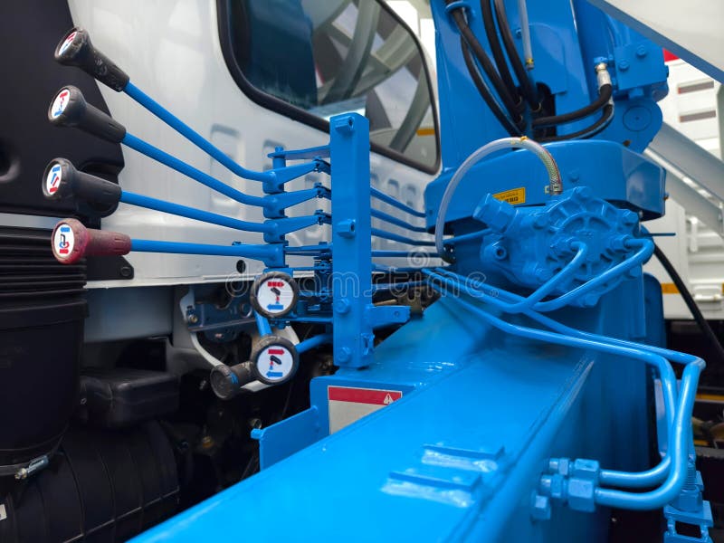 Truck Featuring Several Blue Buttons on Its Interface for Crane Control ...