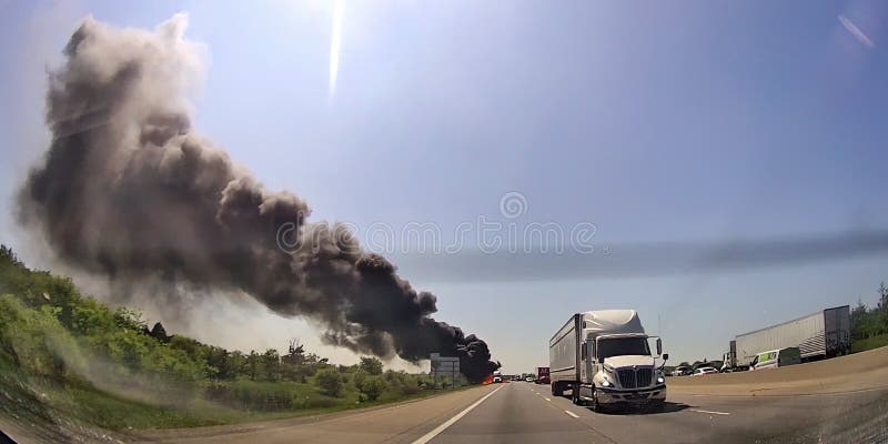 Truck on fire stock image. Image of traffic, transportation - 326151763