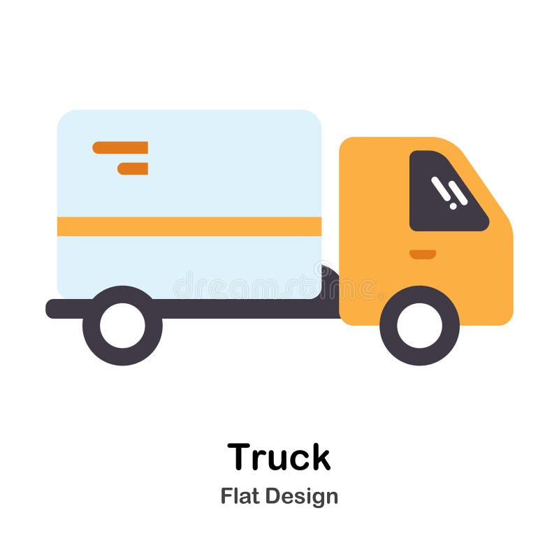 Truck Flat Icon stock vector. Illustration of cargo - 123745309