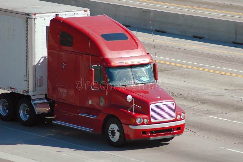 Truck on Freeway stock image. Image of roadway, speed, haul - 498015