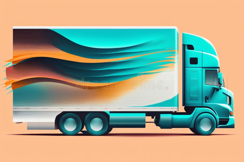 Truck with Freight Moving Fast. Big Truck Driving on Road. Blurred ...