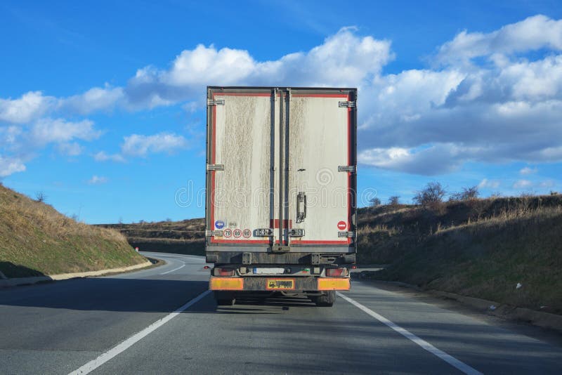 The Back of the Cargo Truck Editorial Photo - Image of clouds, carry ...