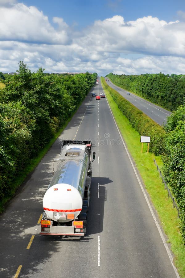 Truck with Fuel Tank on Highway Stock Image - Image of tanker, vehicle ...