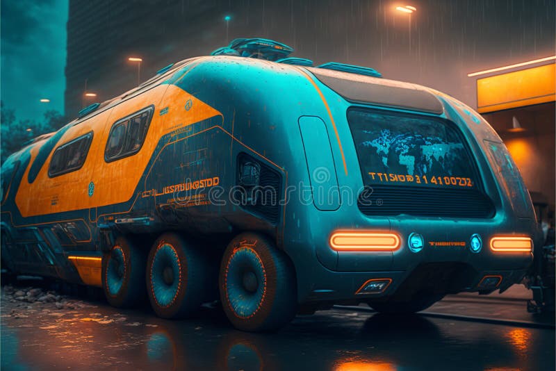 Truck of the Future on the Road, CREATED with GENERATIVE AI TECHNOLOGY ...