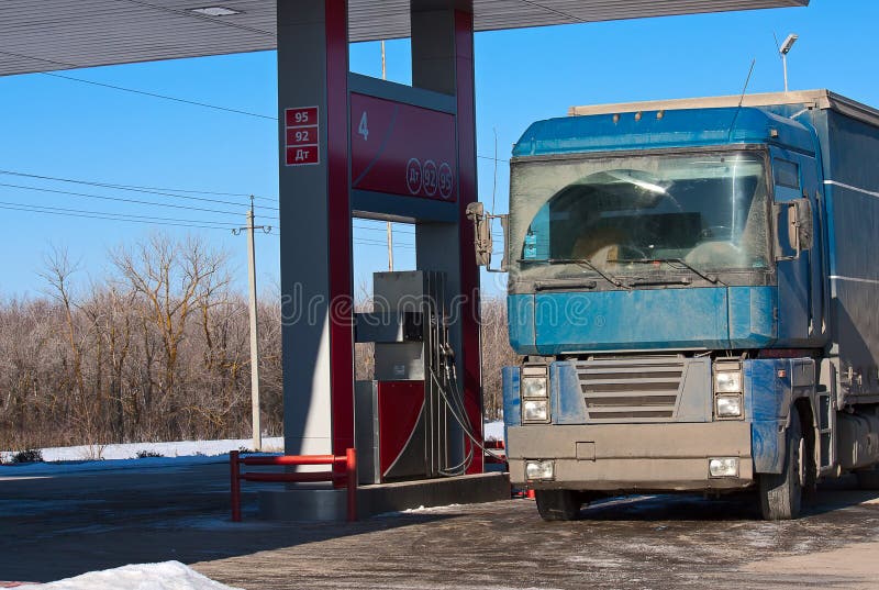 Truck at gas station stock image. Image of russia, service - 21858753