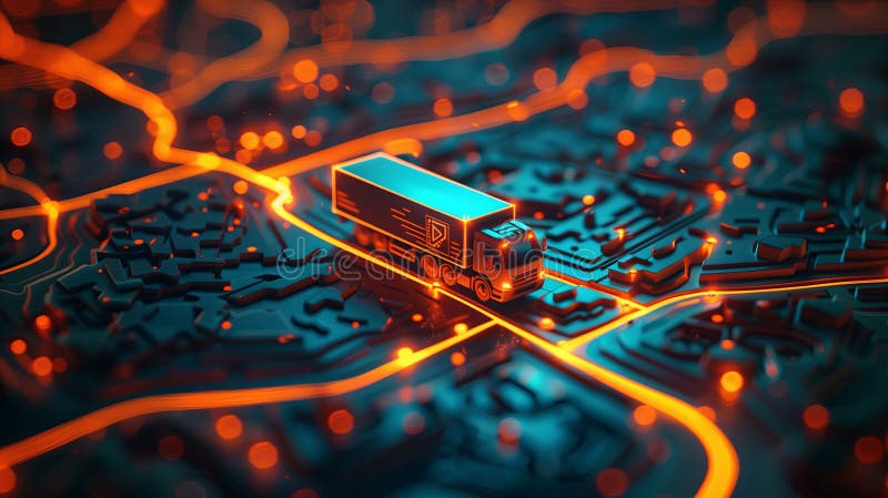 Truck on a GPS Map. Logistics and Transportation Concept Stock ...