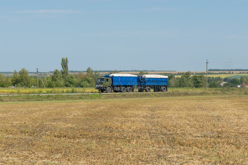 Truck with grain stock image. Image of truck, field - 101937059