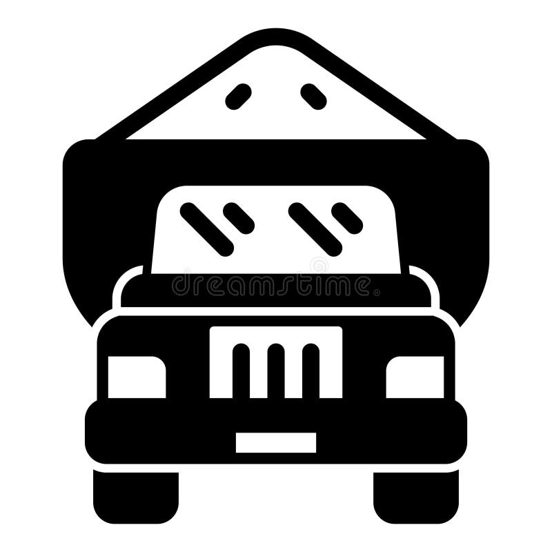 Truck with Grain Pile Solid Icon, Wheat Production Concept. Vector ...