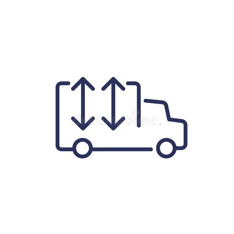 Truck Height Icon in Line Design Stock Illustration - Illustration of ...