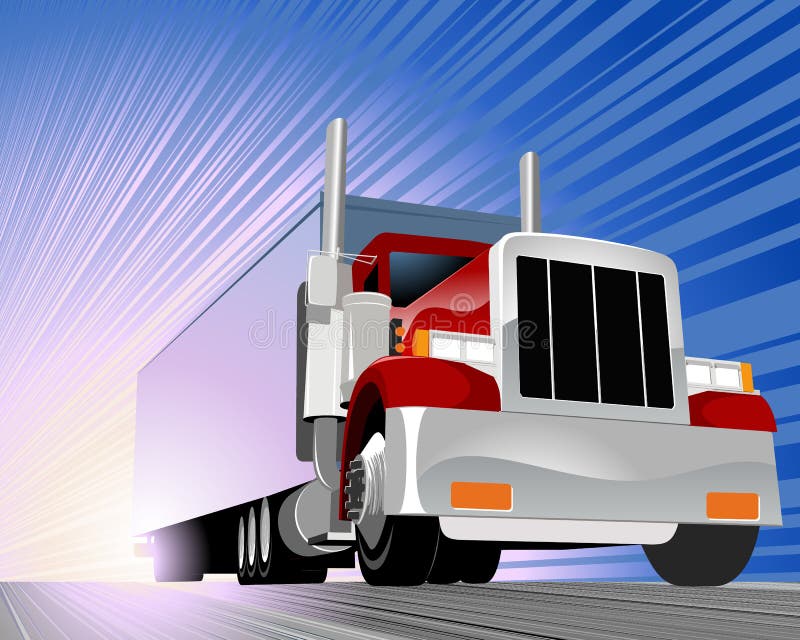 Truck Hurtling Down the Road Stock Vector - Illustration of industry ...