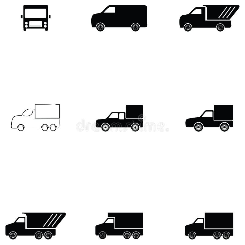 Truck icon set stock vector. Illustration of transportation - 107354095