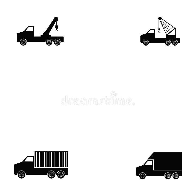 Truck icon set stock vector. Illustration of truck, delivery - 107354140