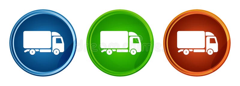Truck Icon Stylish Round Button Set Glass Design Stock Vector ...