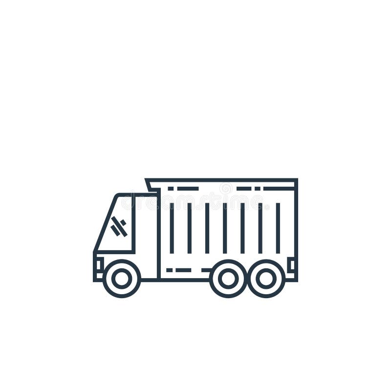 Truck Icon Vector from Construction Concept. Thin Line Illustration of ...