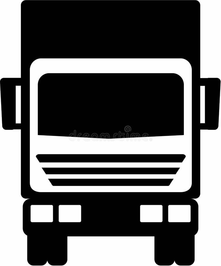 Trailer Trucks Front View Icon Set Isolated on White. Commercial Lorry ...