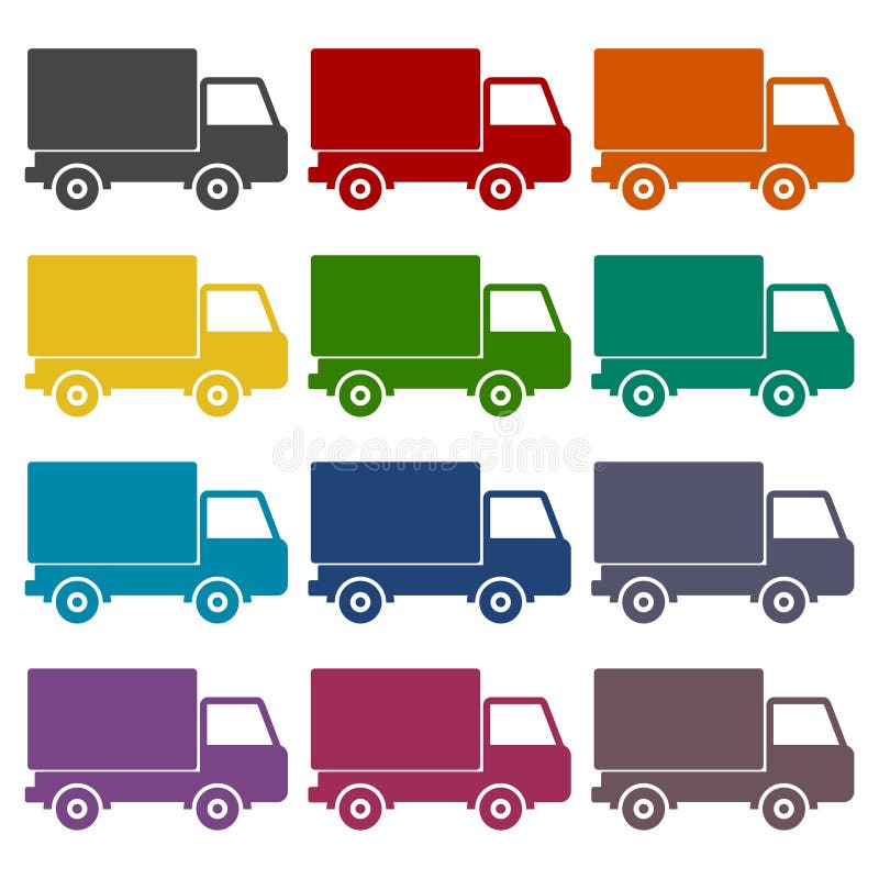 Truck icons set stock vector. Illustration of business - 99422745