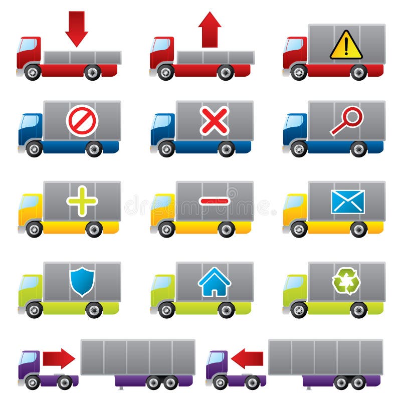 Truck icons for the web stock vector. Illustration of shield - 16251995