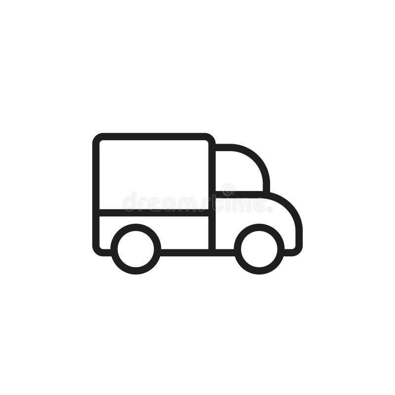 Cargo Truck Line Icon Set. Auto Transport and Transportation Symbols ...
