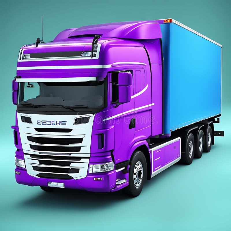 Truck Loaded with Carriage, 3D Rendered Illustration on Isolated ...