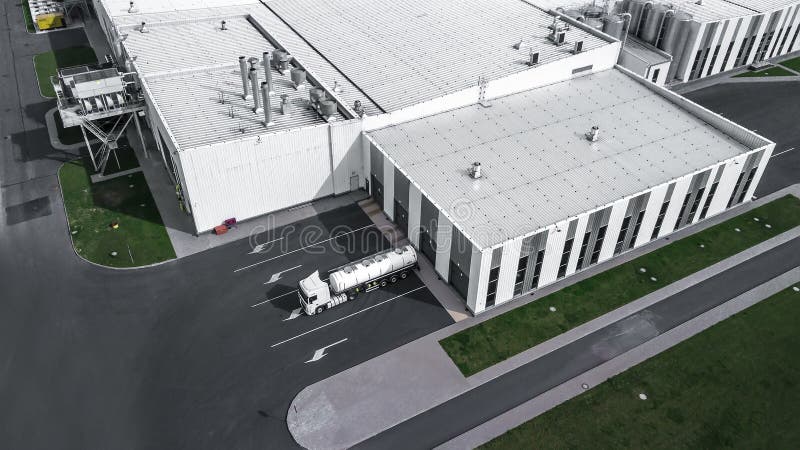 The Truck is Loaded in the Logistics Center Top View Stock Image ...