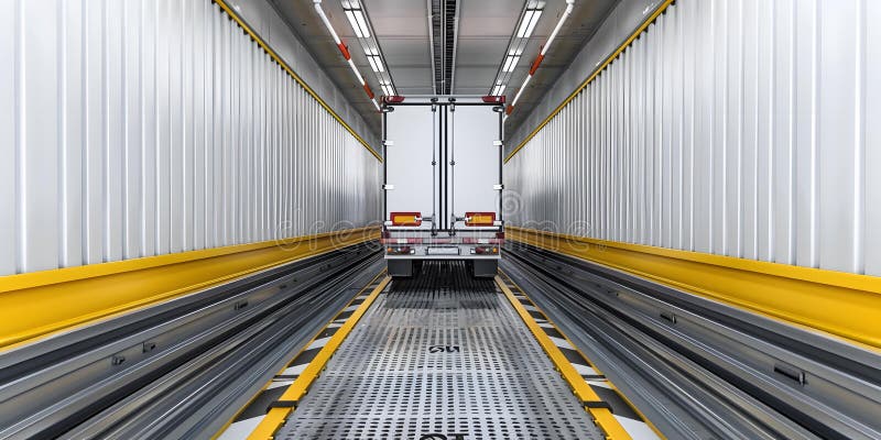 Truck Loading Dock with Yellow and Grey Lines Generated Using AI. Stock ...