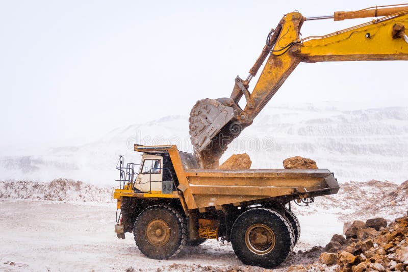 Truck loading with ore stock photo. Image of dump, loading - 87711888