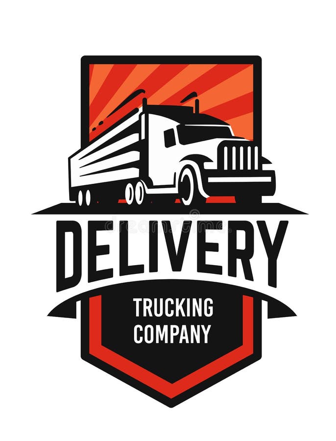 Truck Logo Template with Text Delivery Stock Vector - Illustration of ...