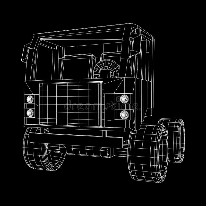 Truck or Lorry Car. Vector. Stock Vector - Illustration of auto, diesel ...