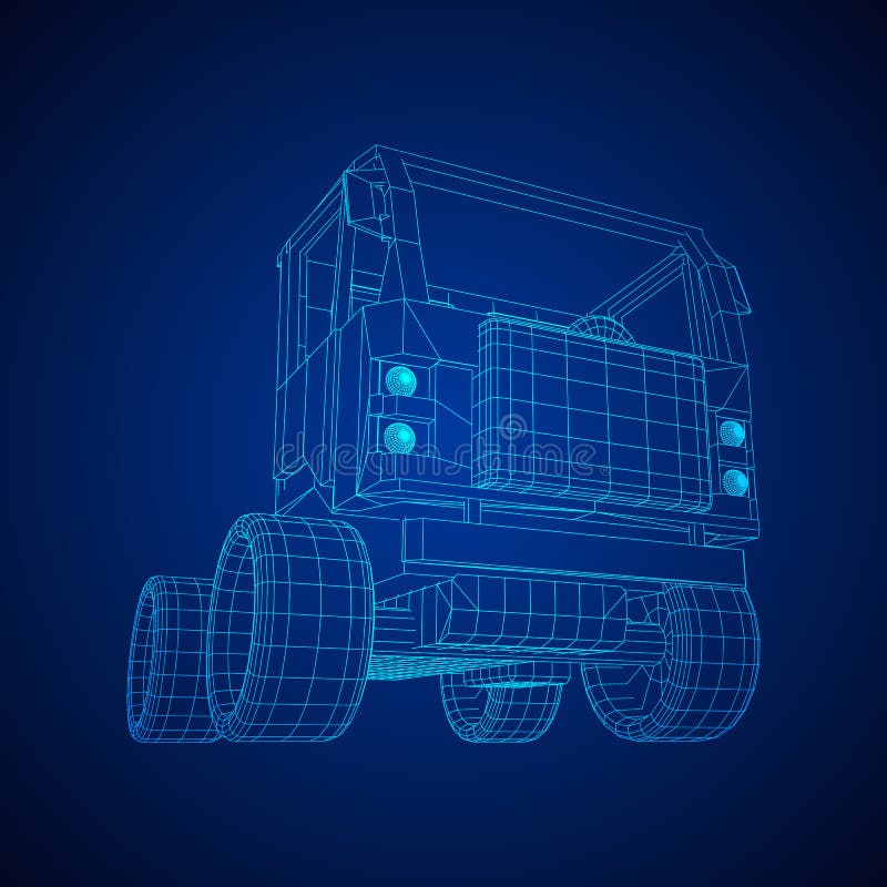 Semi Truck Wireframe Vector Stock Illustrations – 180 Semi Truck ...