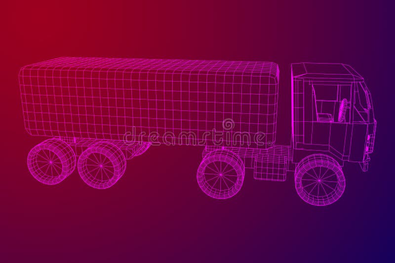Semi Truck Wireframe Vector Stock Illustrations – 180 Semi Truck ...