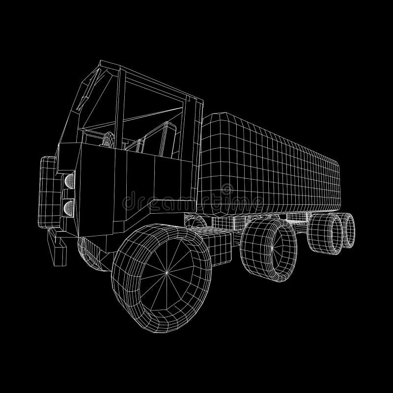 Semi Truck Wireframe Vector Stock Illustrations – 180 Semi Truck ...