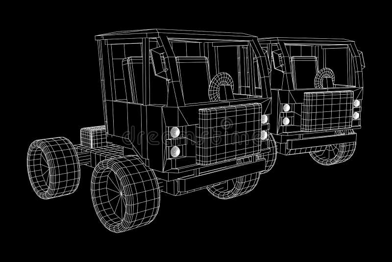 Semi Truck Wireframe Vector Stock Illustrations – 180 Semi Truck ...