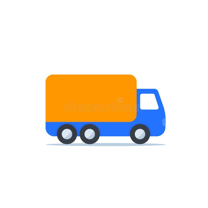 Truck or Lorry Icon, Flat Vector Design Stock Vector - Illustration of ...