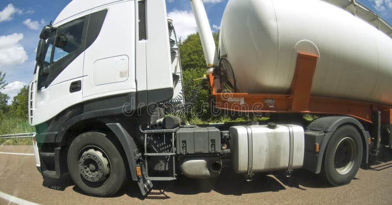Truck, lorry on the road. stock image. Image of business - 26965657
